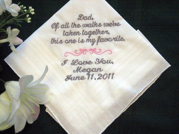 Personalized Wedding Handkerchief From The Bride To Her Father 115s on ...